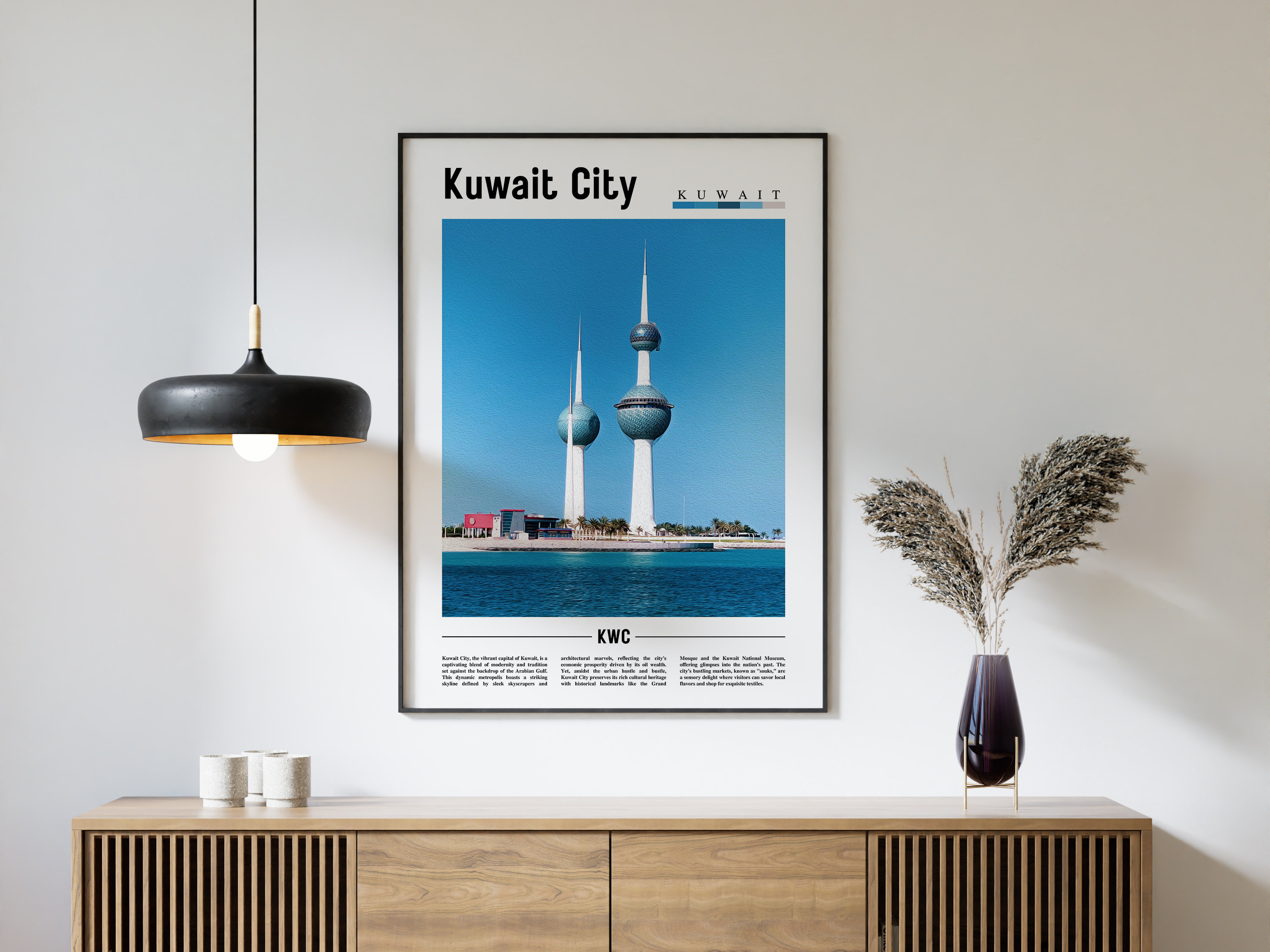 Kuwait City Poster, Kuwait City Print, Kuwait City Wall Art, Minimal ...