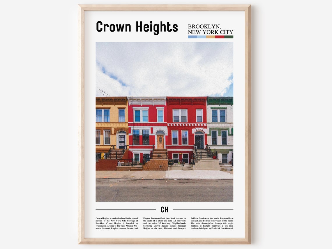 Crown Heights Print, Crown Heights Poster, Crown Heights Wall Art, Oil ...