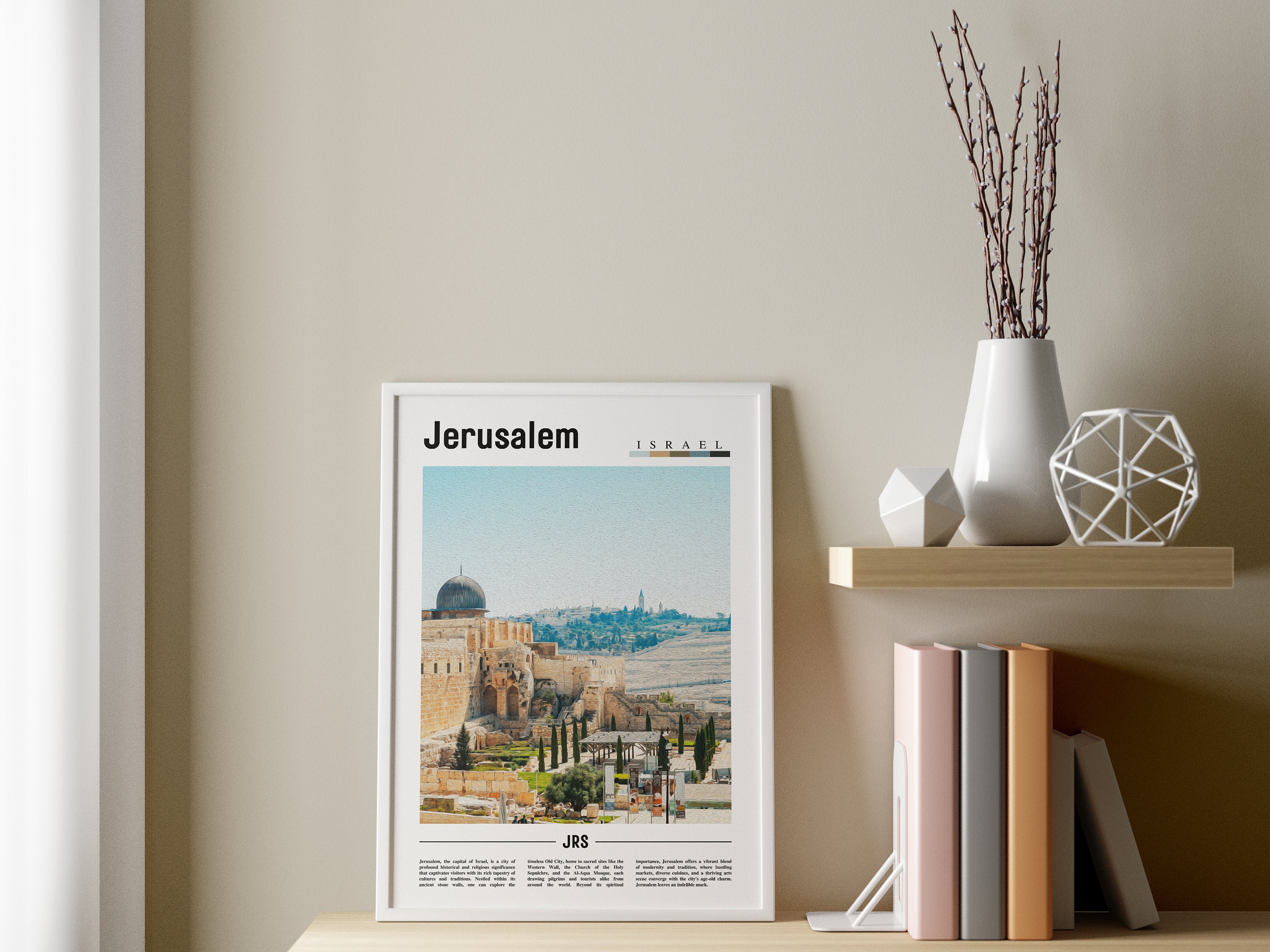 Jerusalem Poster, Jerusalem Print, Jerusalem Wall Art, Minimal Travel ...