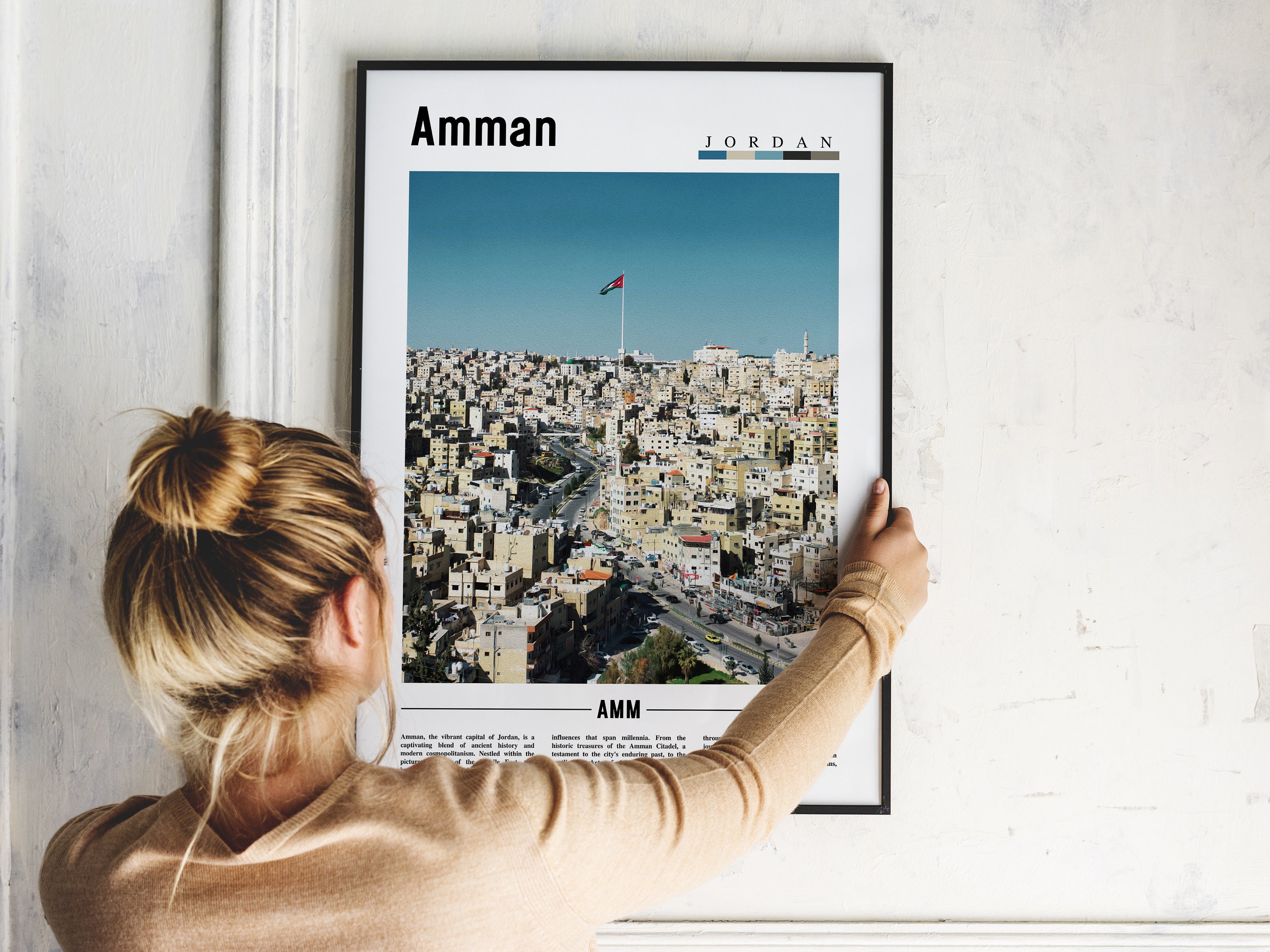Amman Poster, Amman Print, Amman Wall Art, Minimal Travel Print, Travel ...