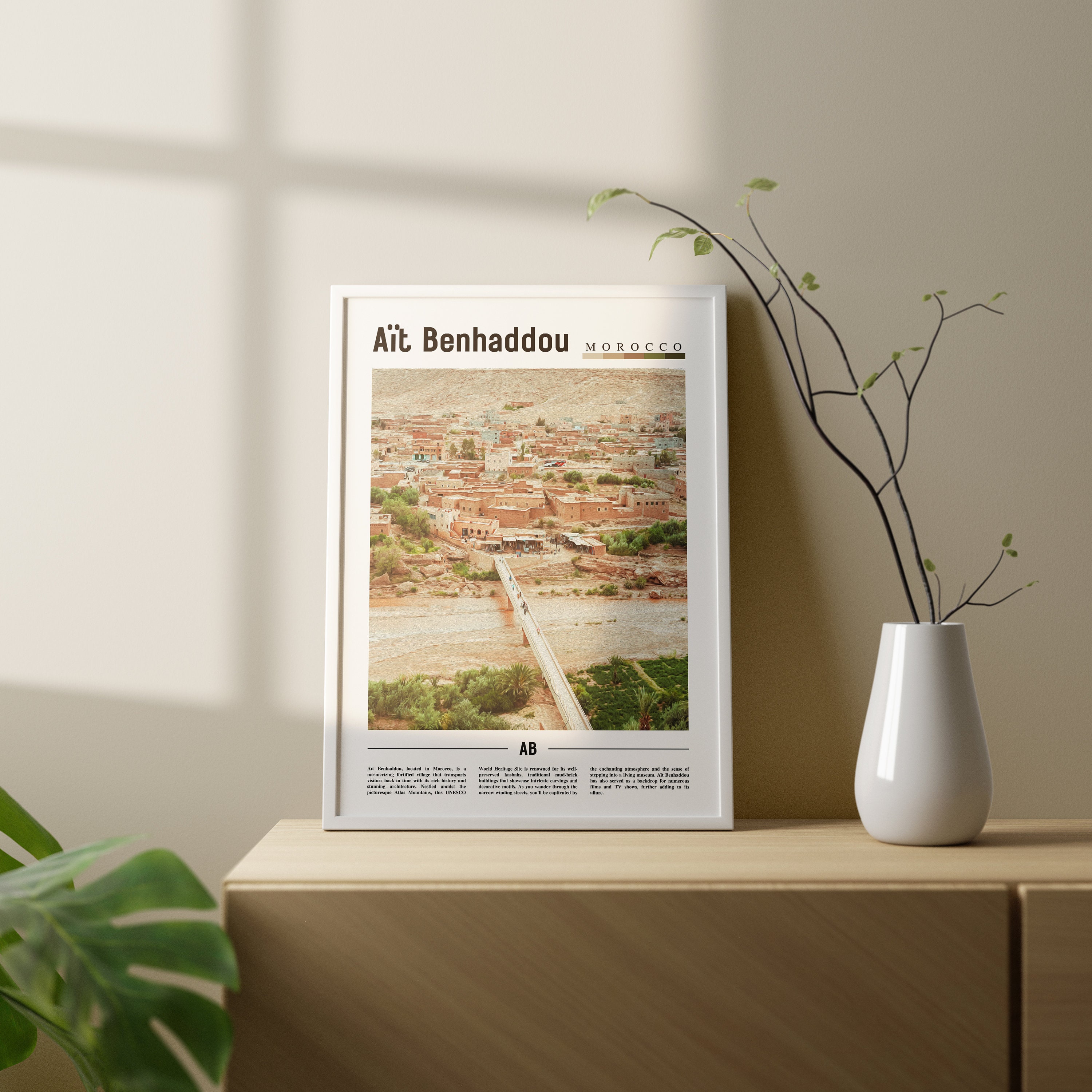 Aït Benhaddou Poster, Aït Benhaddou Print, Aït Benhaddou Wall Art ...