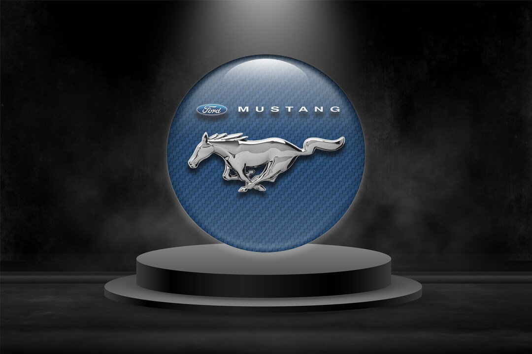 Mustang Sticker Hand Made Premium Quality Silicone Coated Round Decal ...