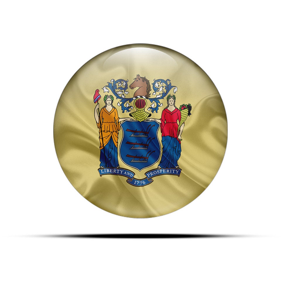 New Jersey State Flag 3D Domed Badge Sticker Decal for Car Bumper Gas ...