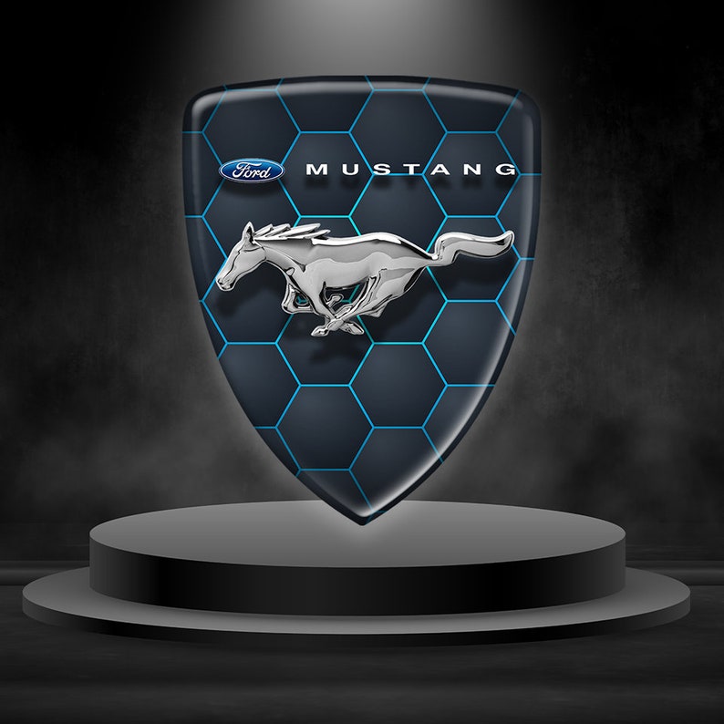 Mustang Sticker Hand Made Premium Quality Silicone Coated Side Badge ...