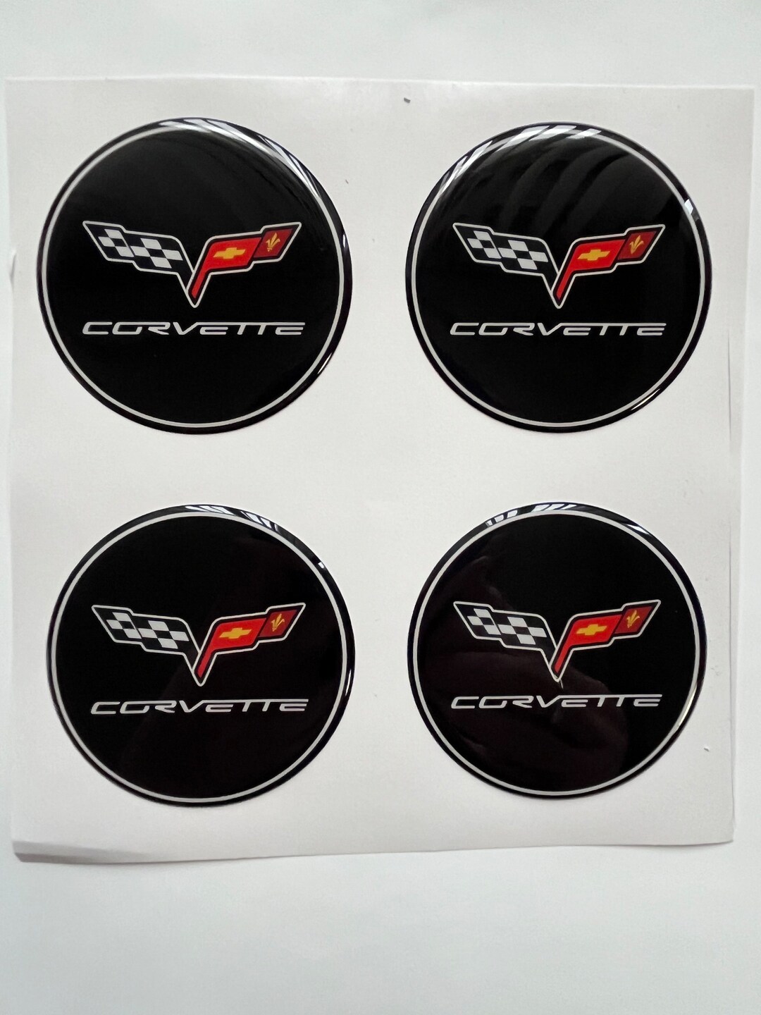 Corvette Stickers Set of 4pcs Hand Made Premium Quality Silicone Coated ...