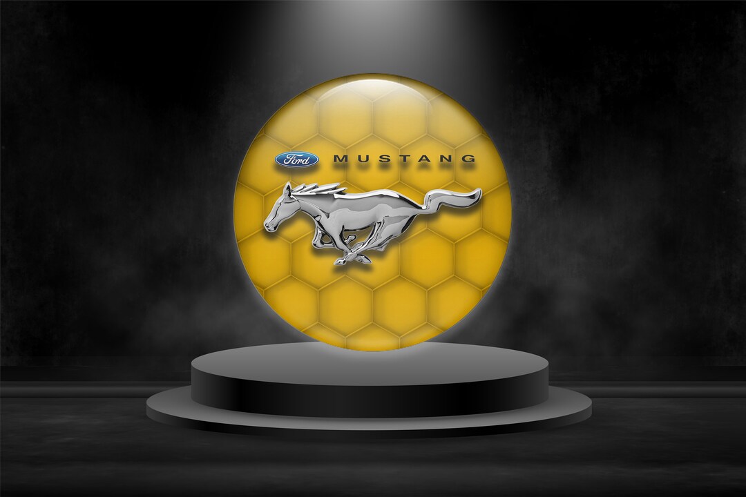 Mustang Sticker Hand Made Premium Quality Silicone Coated Round Decal ...