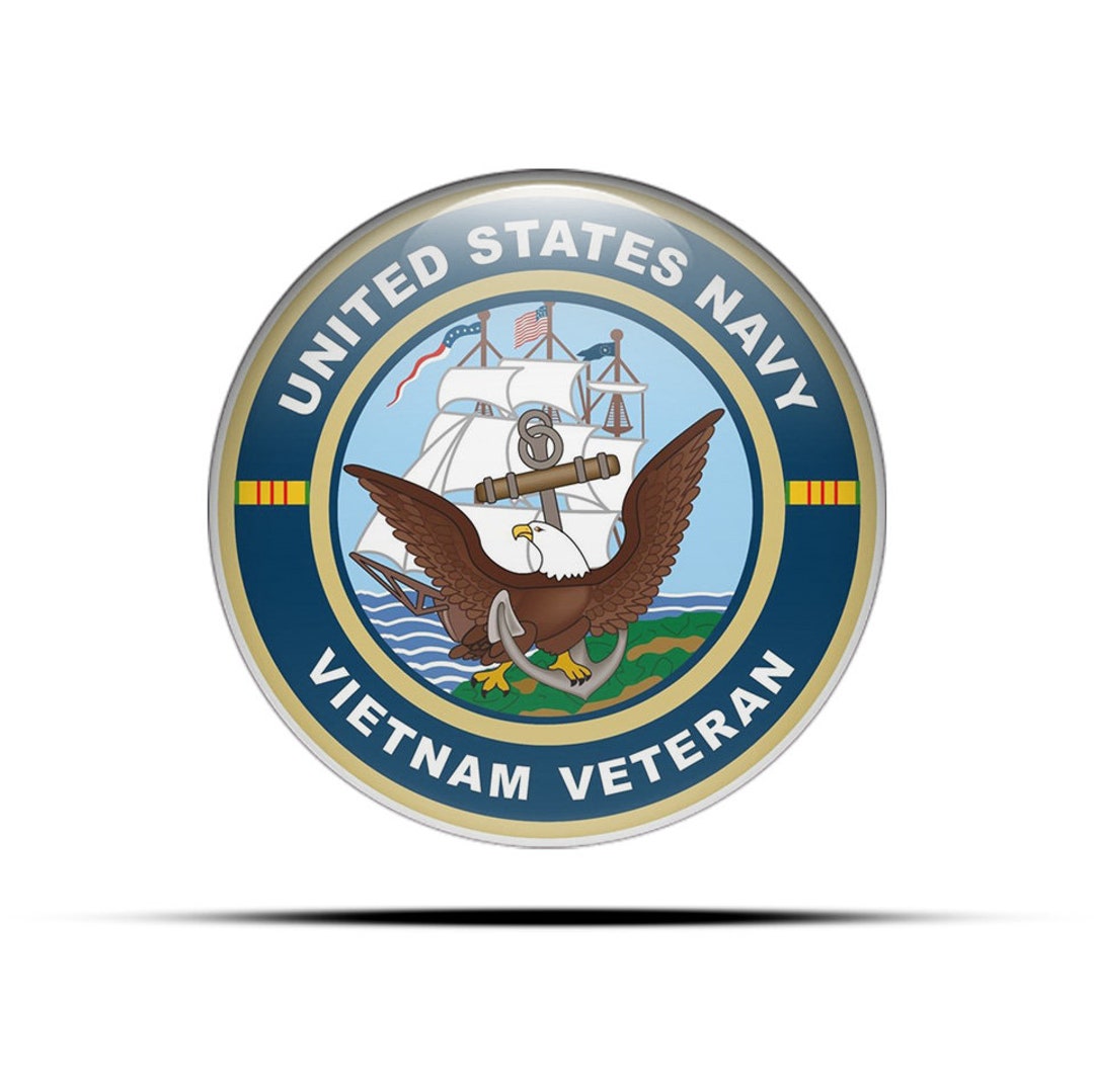 US NAVY VIETNAM Veteran 3D Domed Emblem Badge Car Decal Laptop Sticker ...