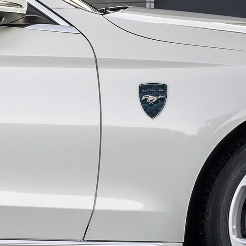 Mustang Sticker Hand Made Premium Quality Silicone Coated Side Badge ...
