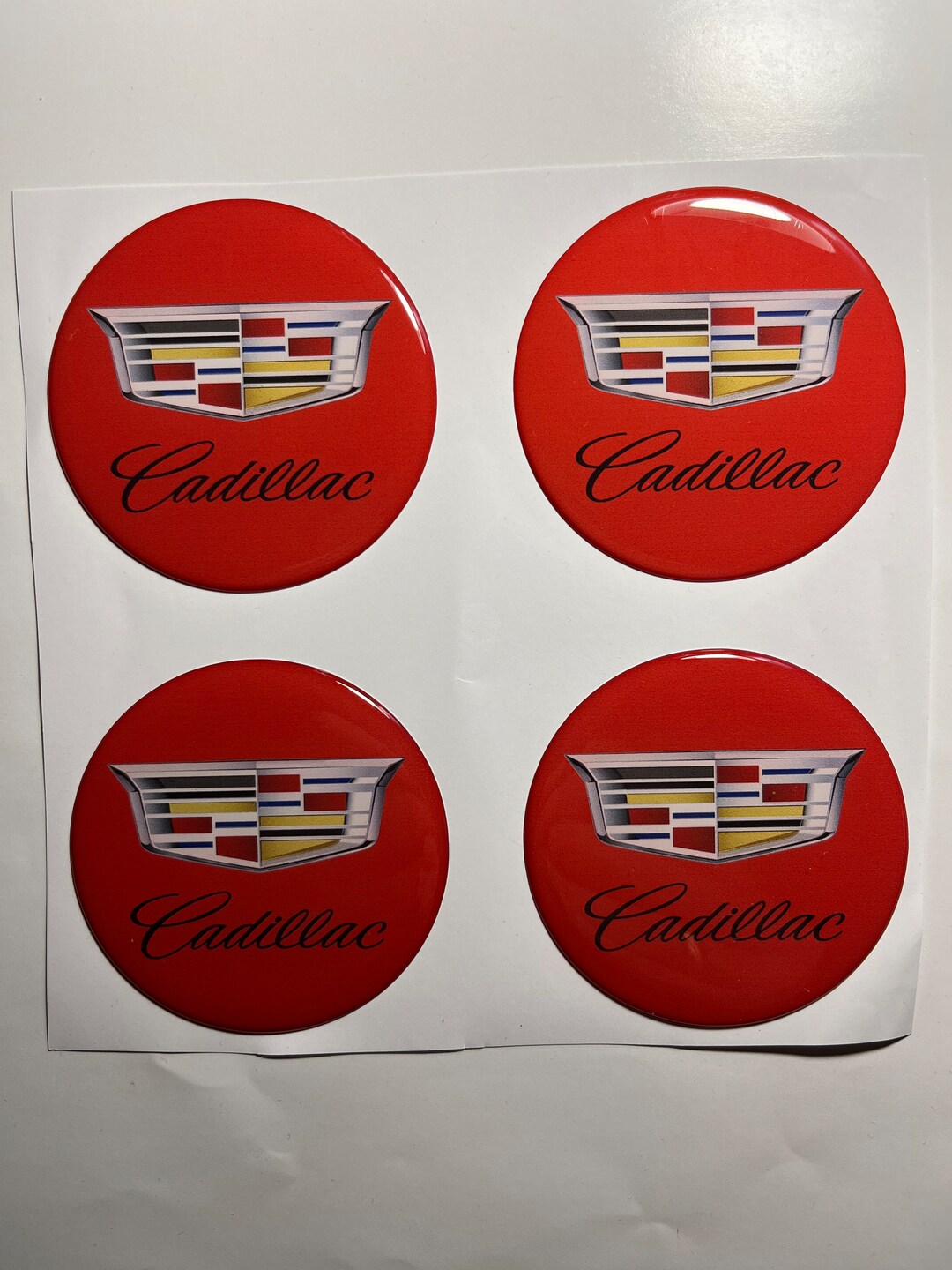 Cadillac Stickers Set of 4pcs Hand Made Premium Quality Silicone Coated ...