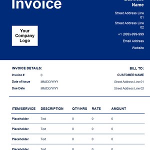 Pack of 5 Excel Invoice Templates - Etsy