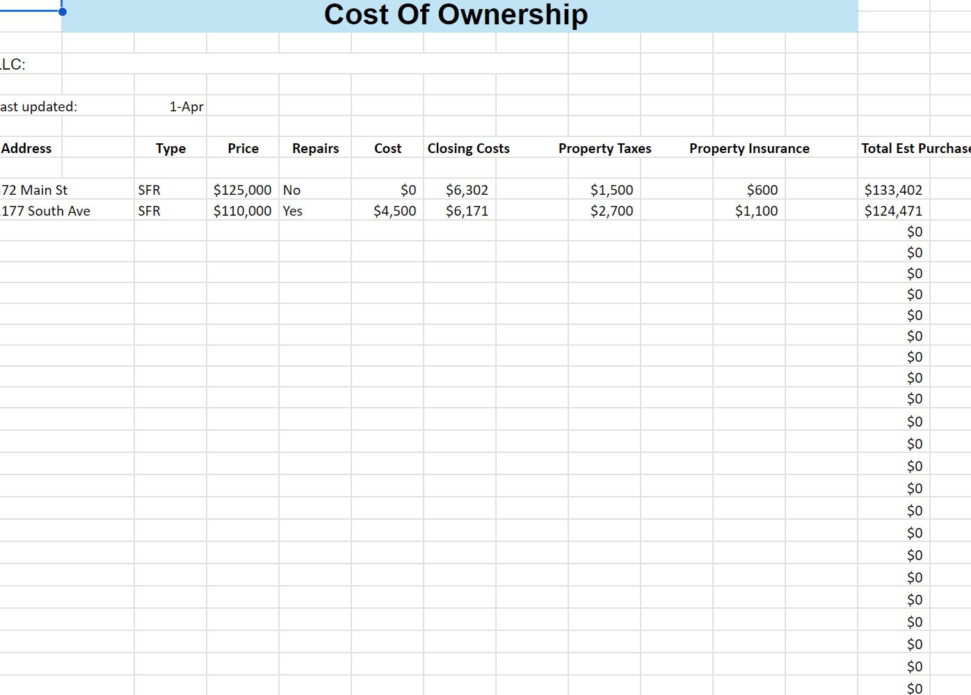 Downloadable Investment Property Cost & Income Analysis (4 Pack) - Etsy