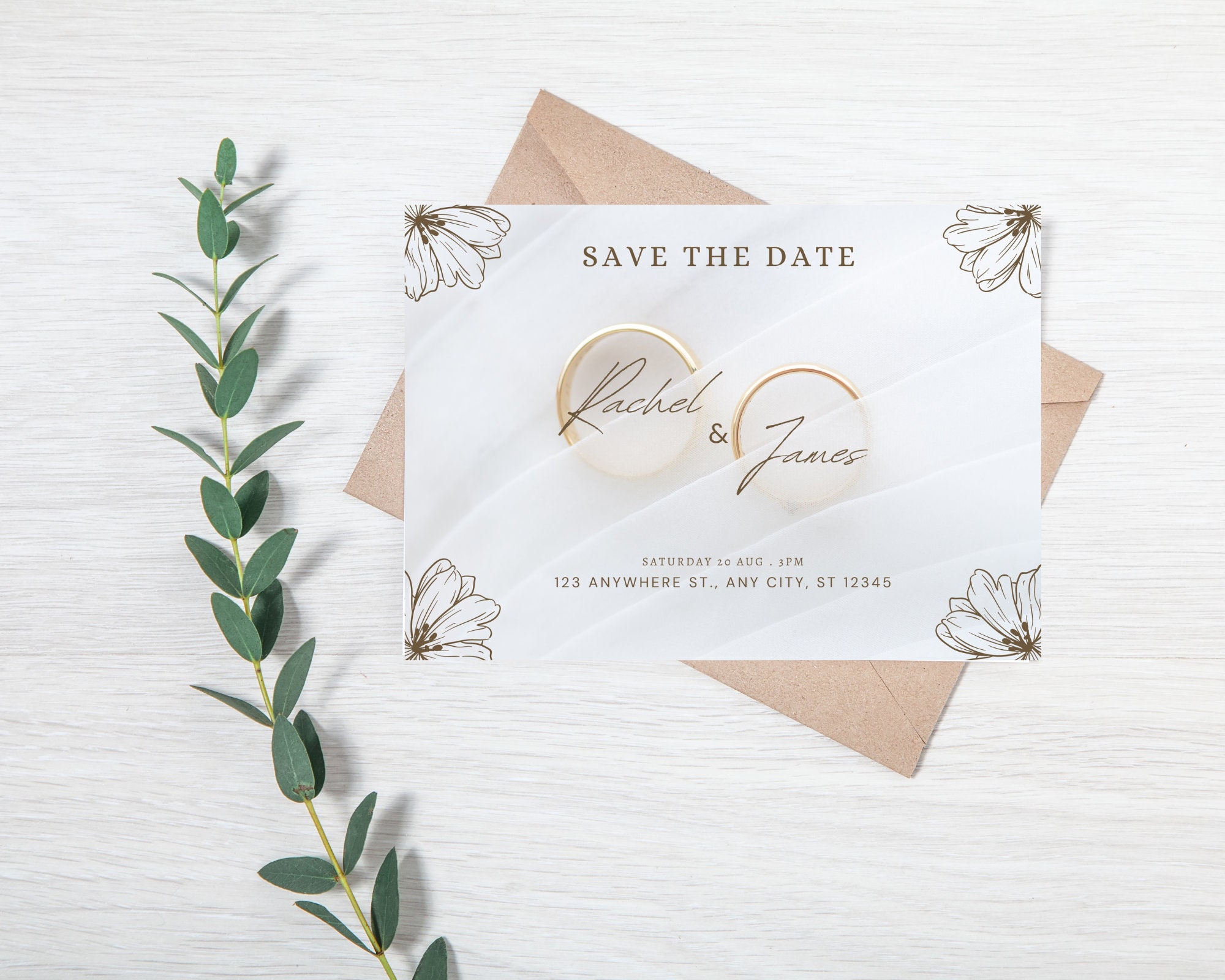 100% Editable Wedding Announcement Card, Digital Download Wedding ...