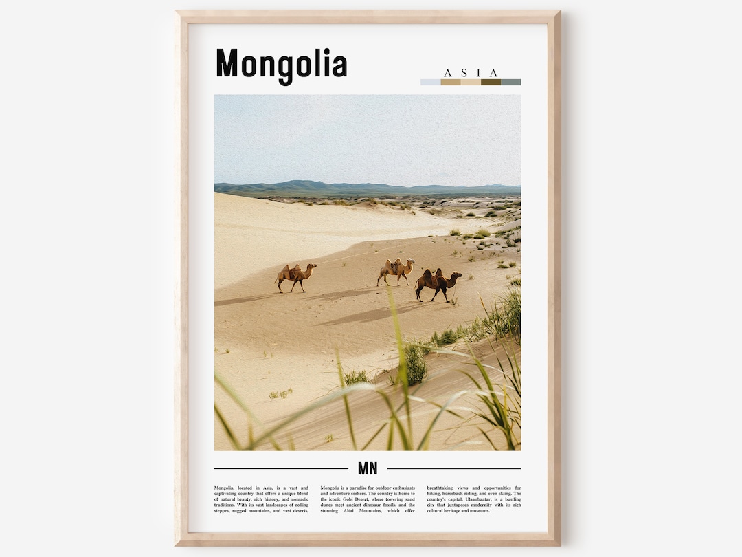 Mongolia Poster, Mongolia Print, Mongolia Wall Art, Asia Print, Asia ...
