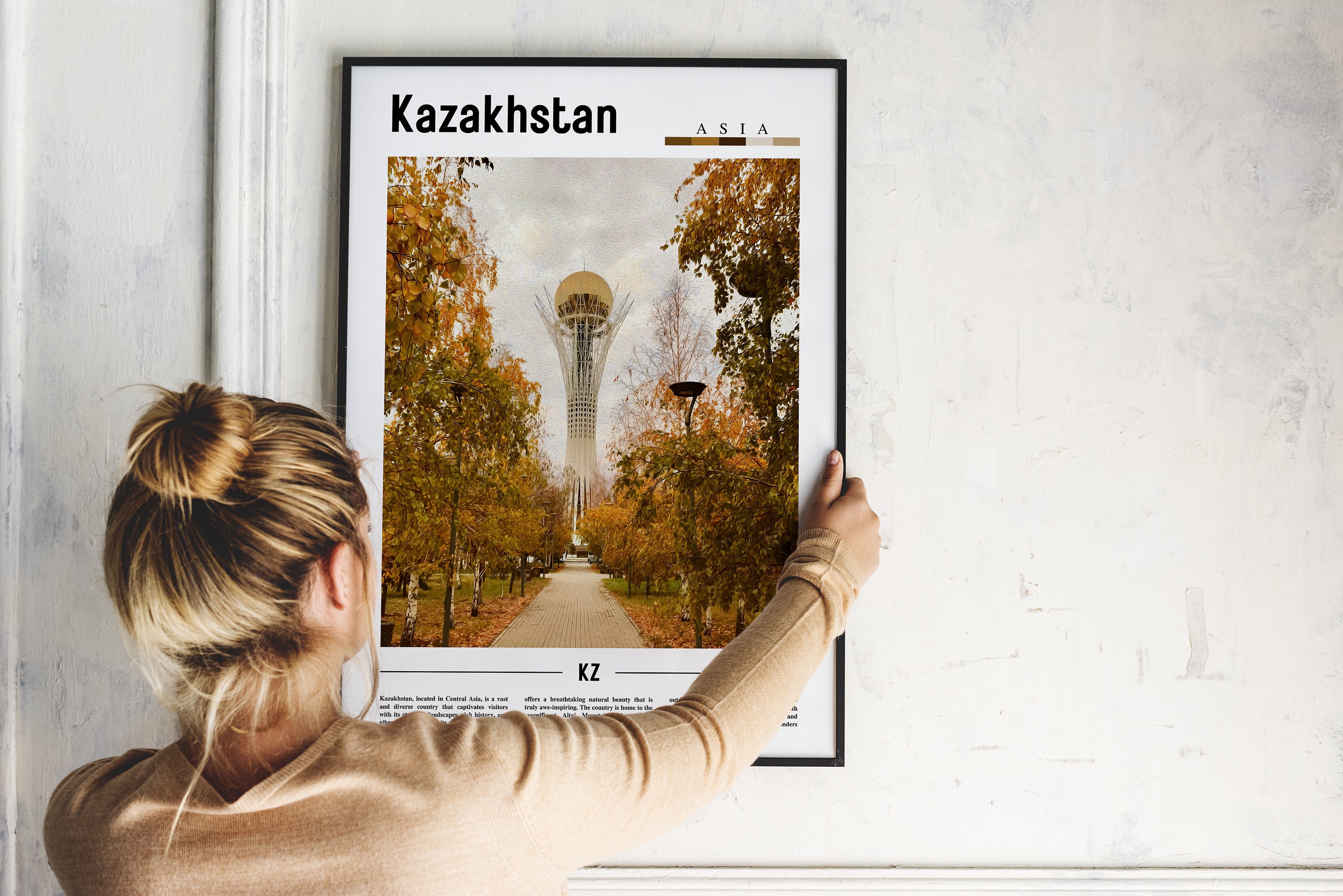 Kazakhstan Poster Kazakhstan Print Kazakhstan Wall Art Asia - Etsy