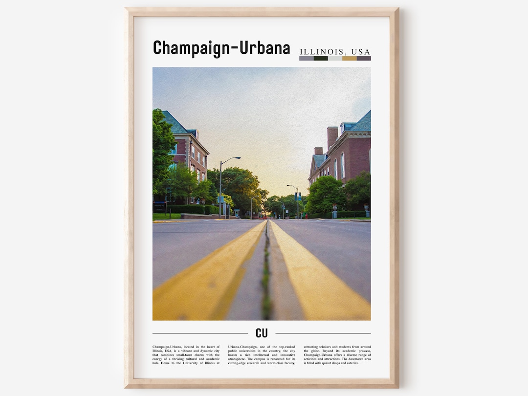 Champaign-urbana Poster, Champaign-urbana Print, Champaign-urbana Wall ...