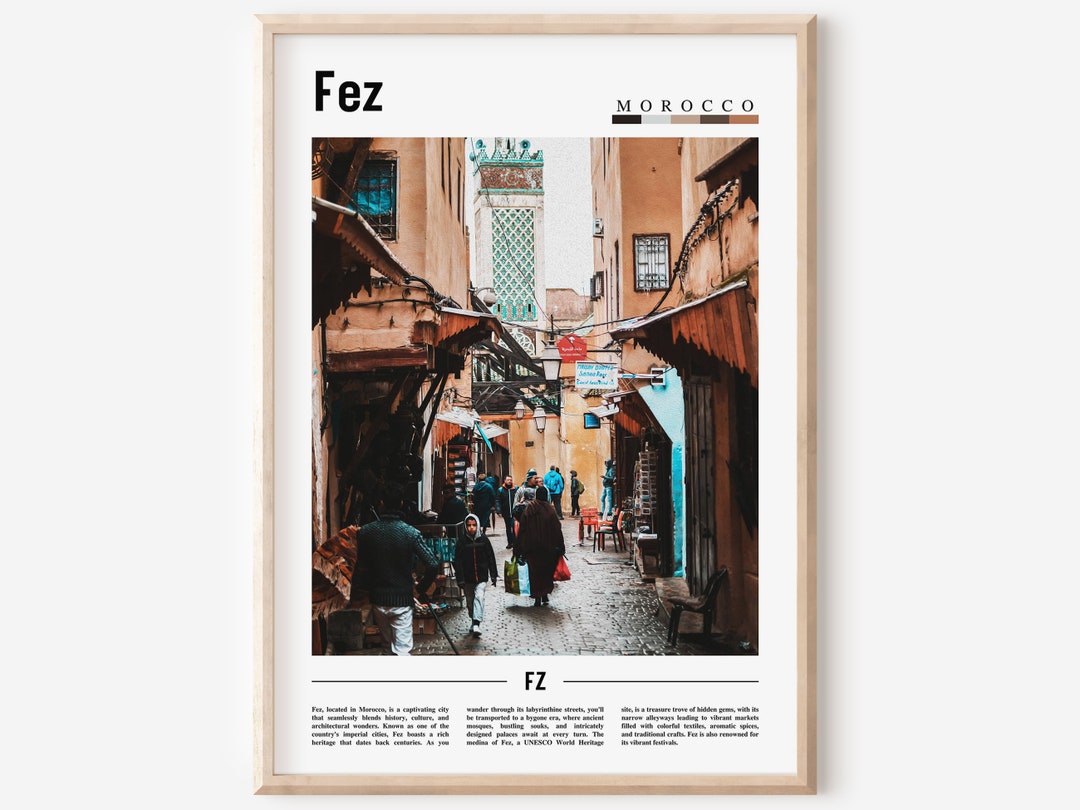Fez Poster, Fez Print, Fez Wall Art, Minimal Travel Print, Travel ...