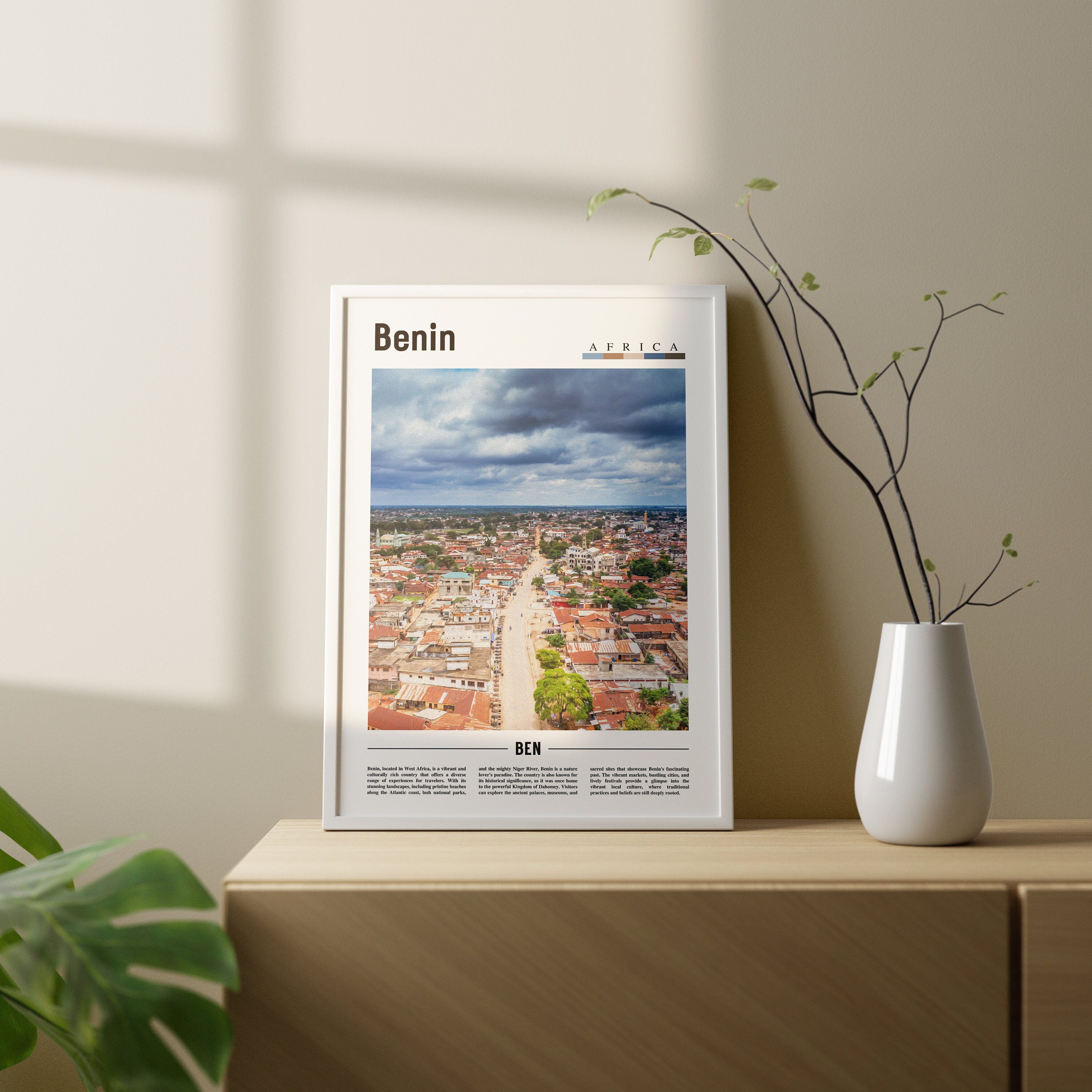 Benin Poster, Benin Print, Benin Wall Art, Minimal Travel Print, Travel ...