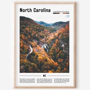 North Carolina Poster, North Carolina Print, North Carolina Wall Art ...