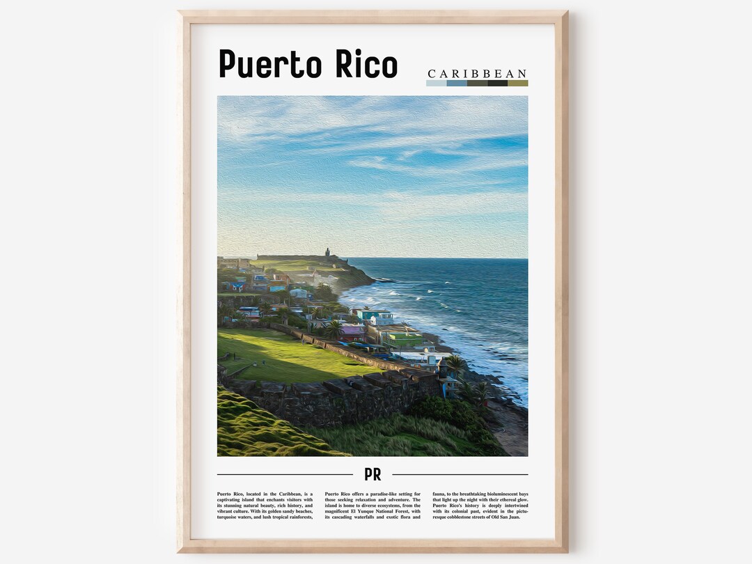 Puerto Rico Poster, Puerto Rico Print, Puerto Rico Wall Art, Caribbean ...