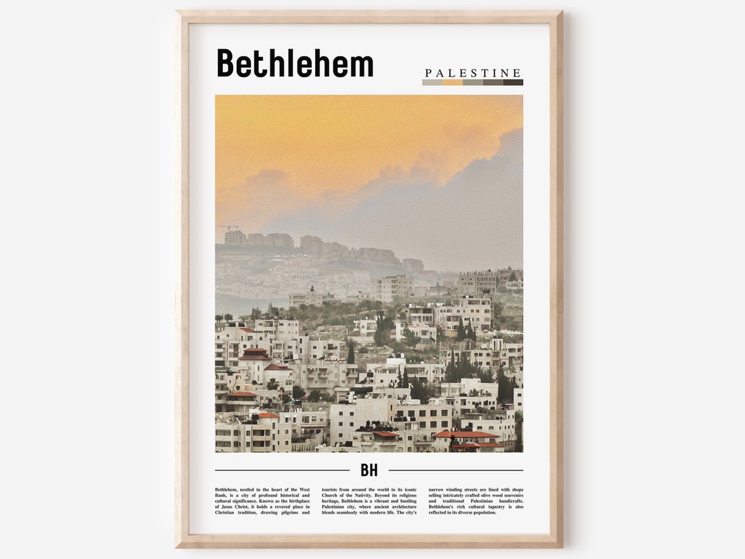 Bethlehem Poster, Bethlehem Print, Bethlehem Wall Art, Minimal Travel ...