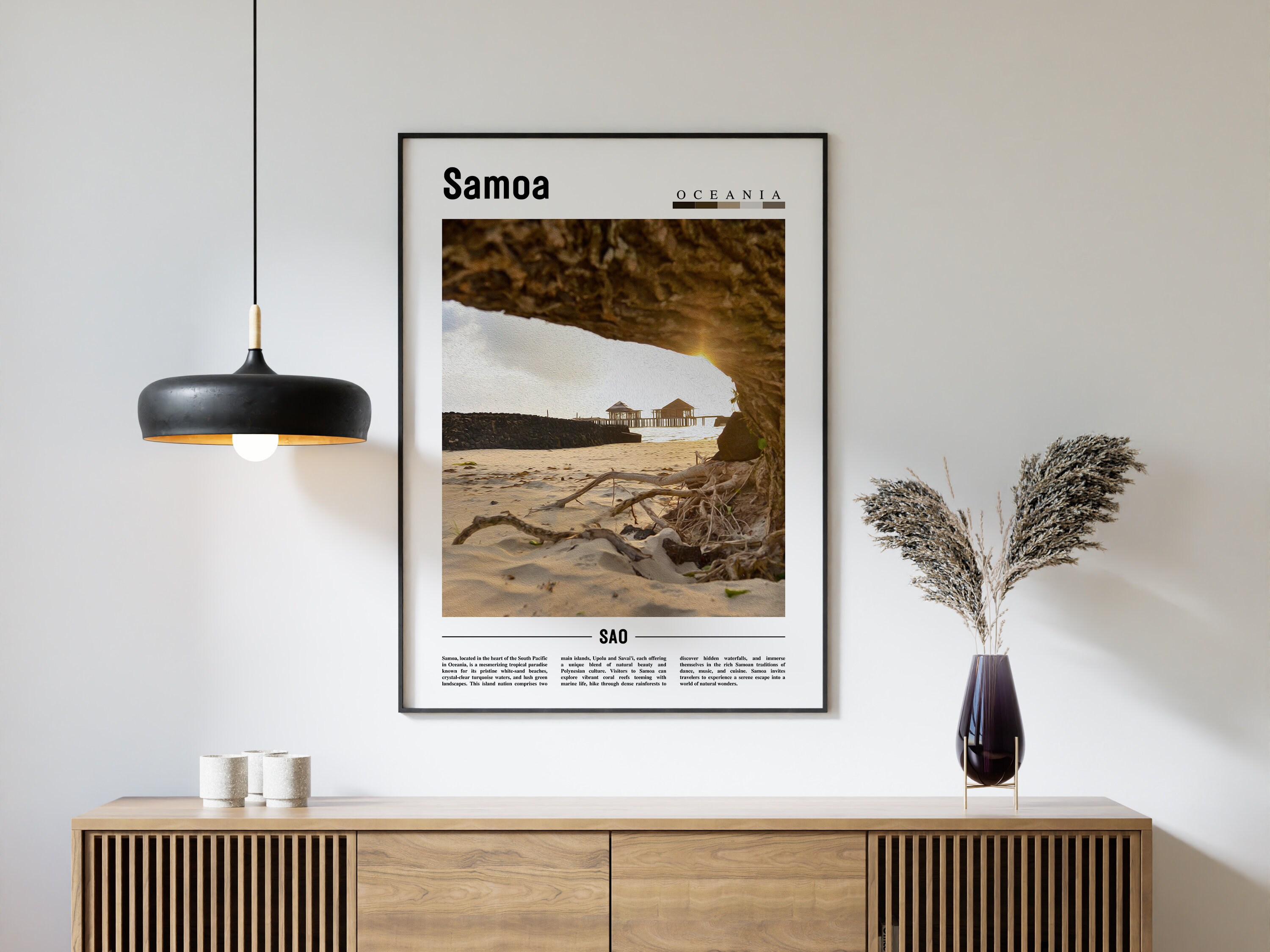 Samoa Poster Samoa Print Samoa Wall Art Minimal Travel - Etsy