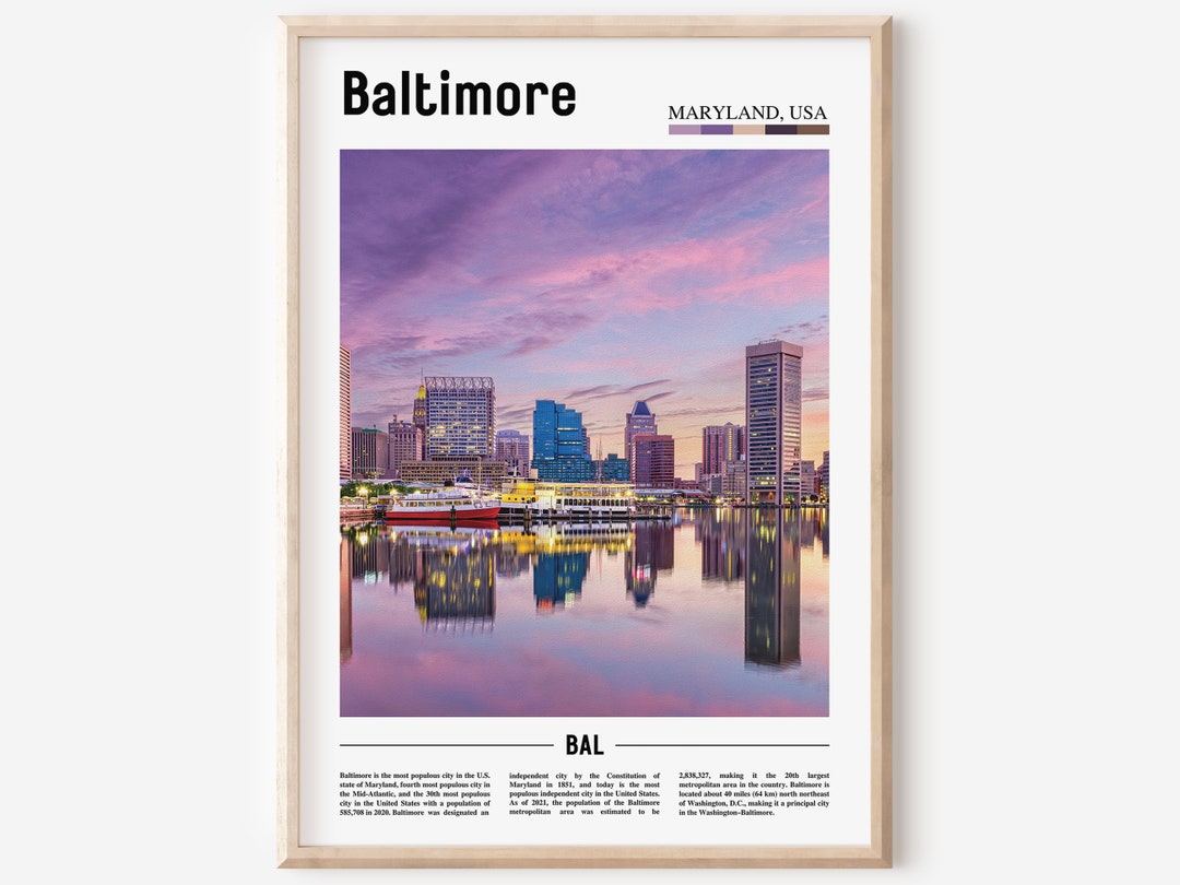Baltimore Print, Baltimore Poster, Baltimore Wall Art, Oil Painting ...