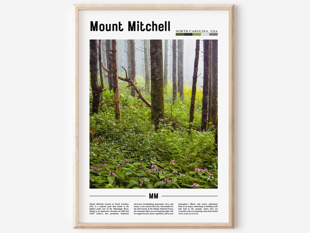 Mount Mitchell Poster, Mount Mitchell Print, Mount Mitchell Wall Art ...