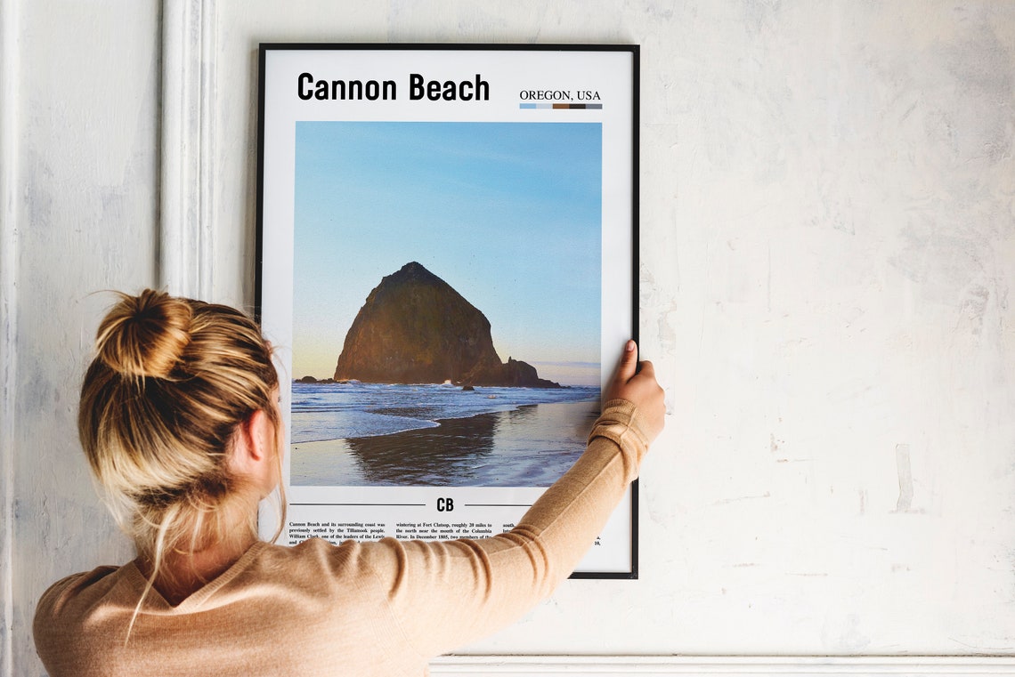 Cannon Beach Print, Cannon Beach Poster, Cannon Beach Wall Art, Oil ...