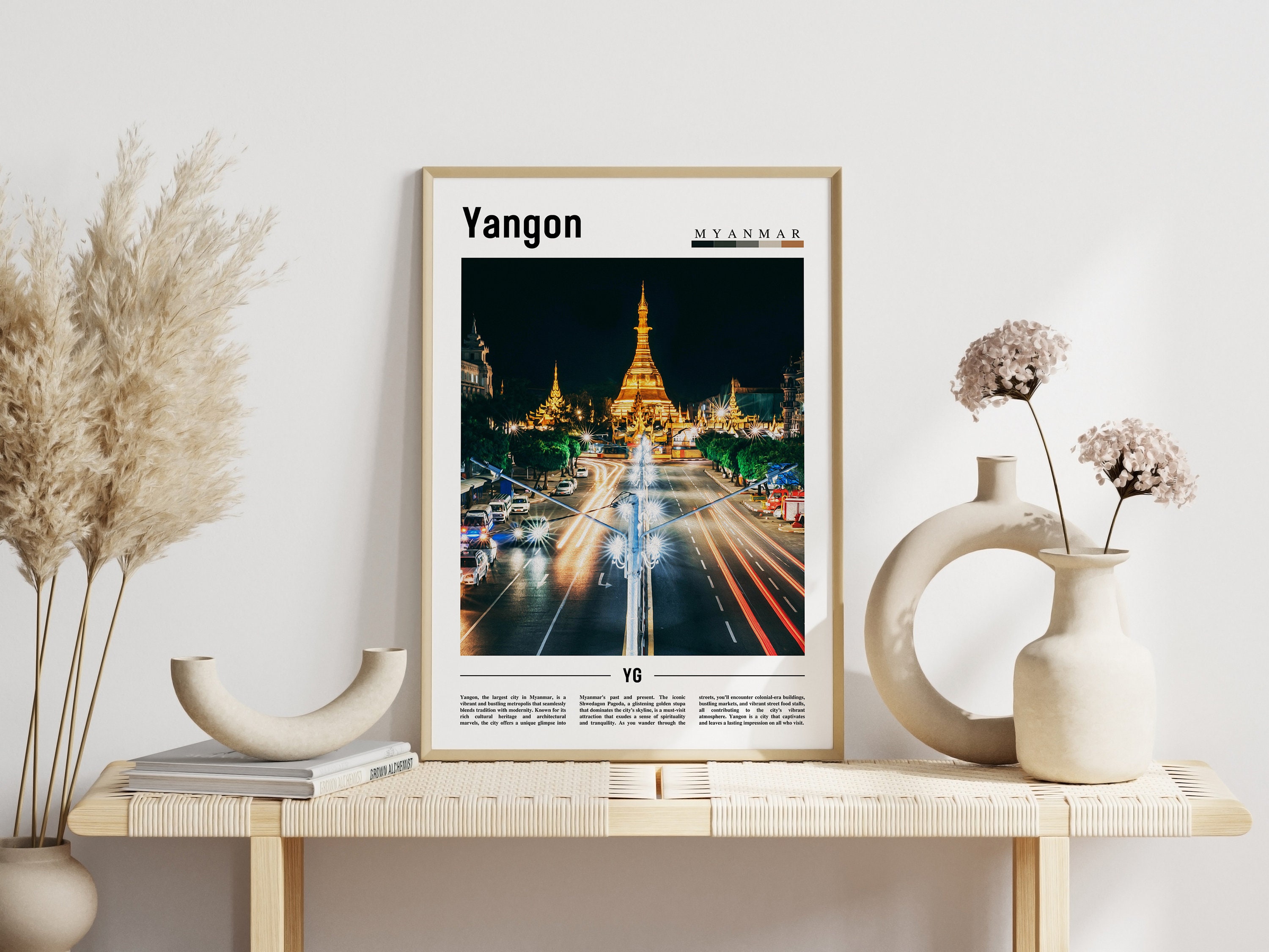 Yangon Poster Yangon Print Yangon Wall Art Asia Print Asia - Etsy