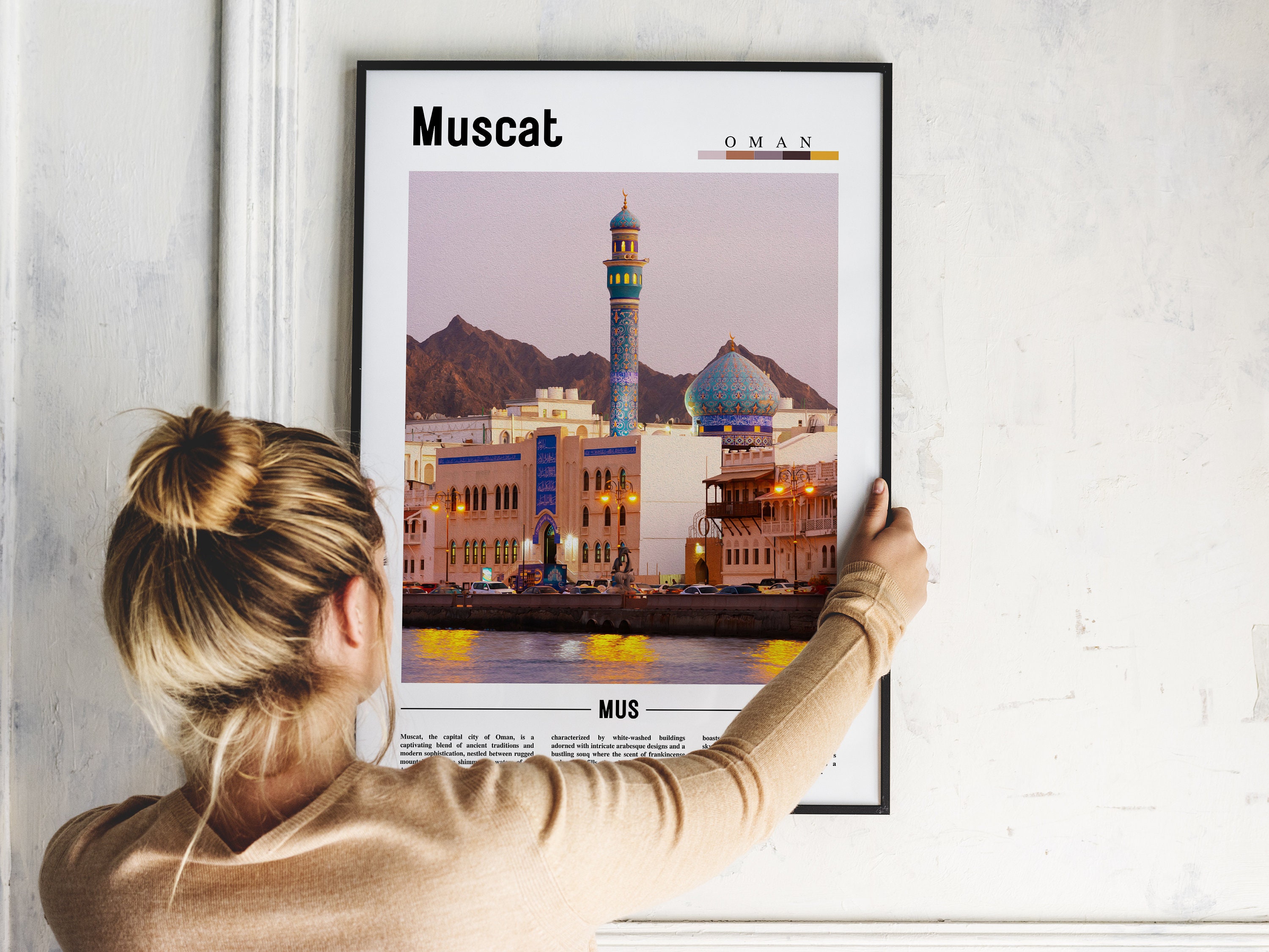 Muscat Poster, Muscat Print, Muscat Wall Art, Minimal Travel Print ...