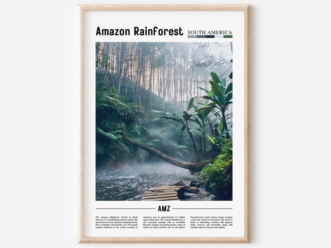 Amazon Rainforest Poster, Amazon Rainforest Print, Amazon Rainforest ...