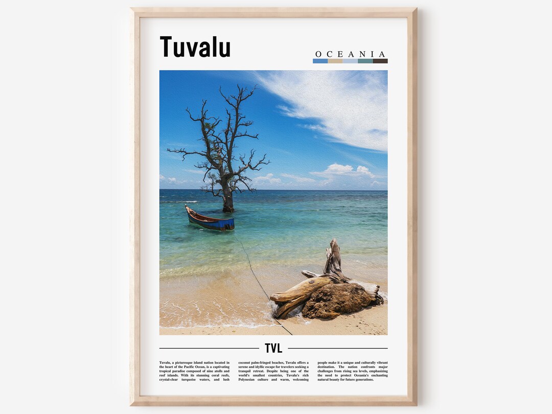 Tuvalu Poster, Tuvalu Print, Tuvalu Wall Art, Minimal Travel Print ...