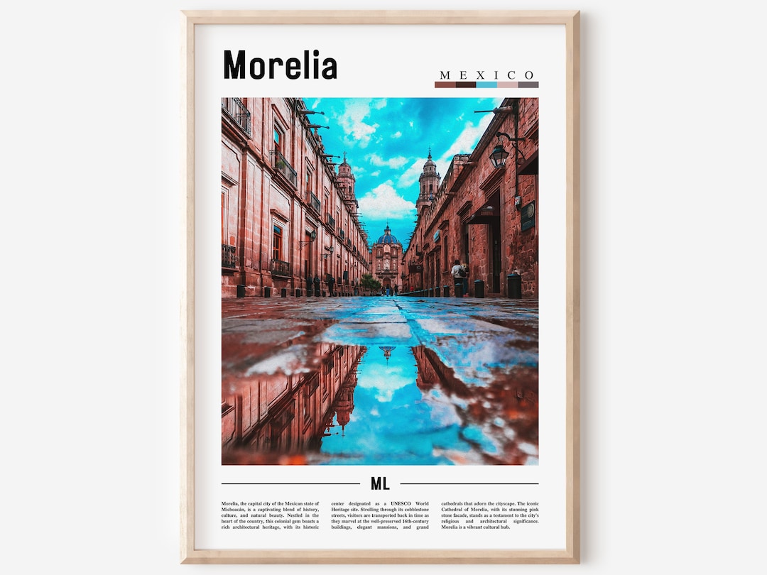 Morelia Poster, Morelia Print, Morelia Wall Art, Minimal Travel Print ...