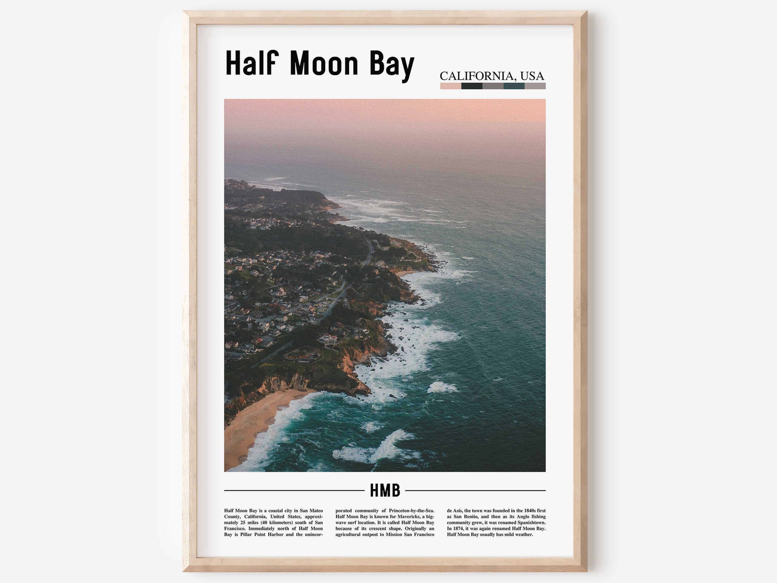 Half Moon Bay Print, Half Moon Bay Poster, Half Moon Bay Wall Art ...