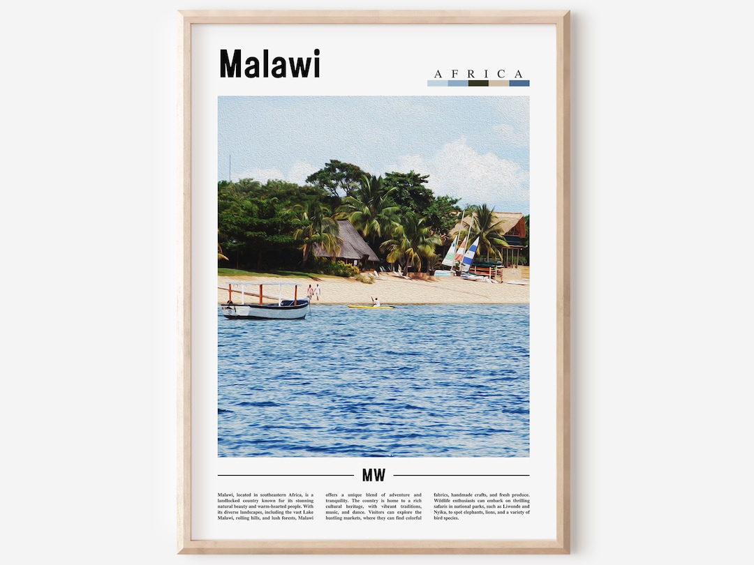 Malawi Poster, Malawi Print, Malawi Wall Art, Minimal Travel Print ...