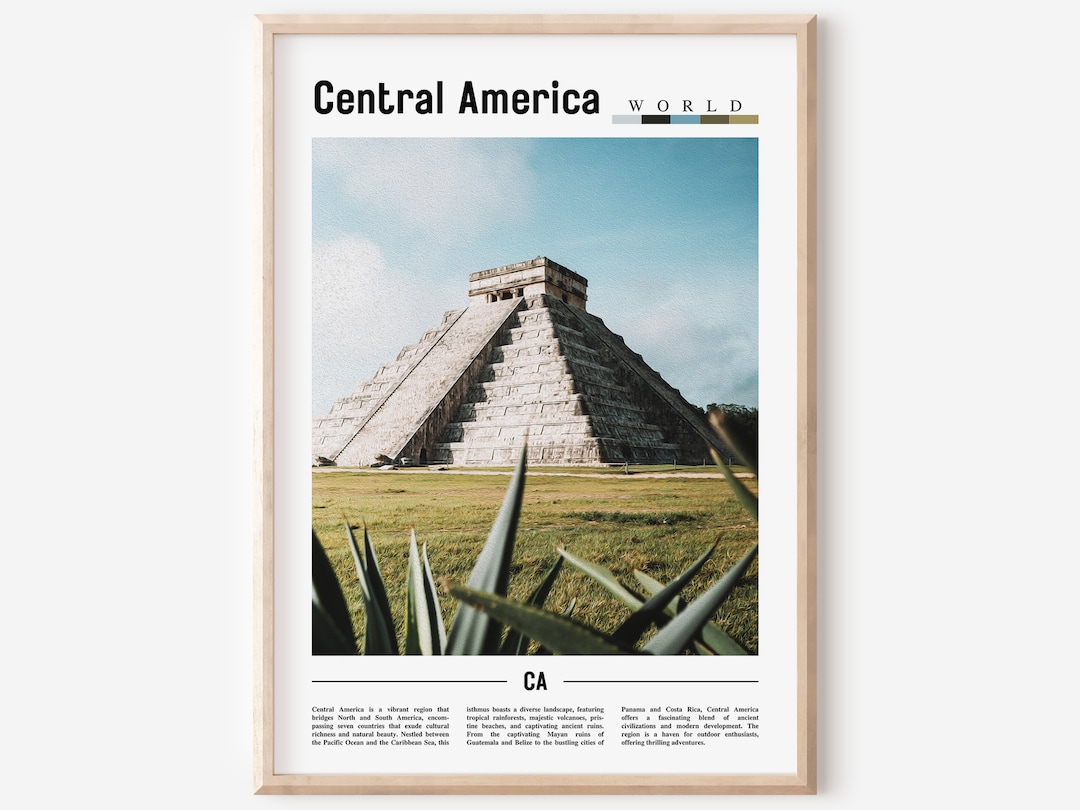 Central America Poster, Central America Print, Central America Wall Art ...