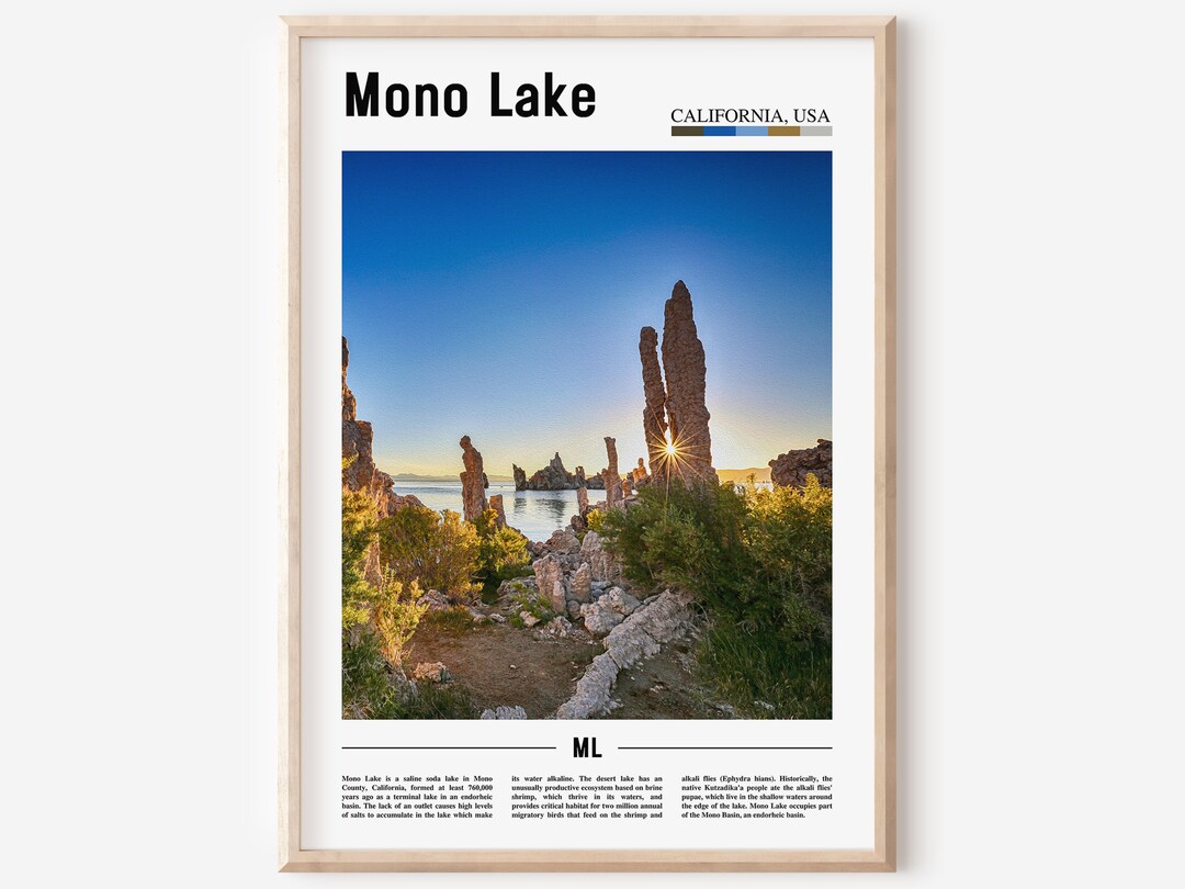 Mono Lake Print, Mono Lake Poster, Mono Lake Wall Art, Minimal Travel ...