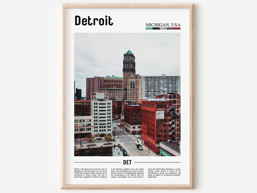 Detroit Print, Detroit Poster, Detroit Wall Art, United States Photo ...