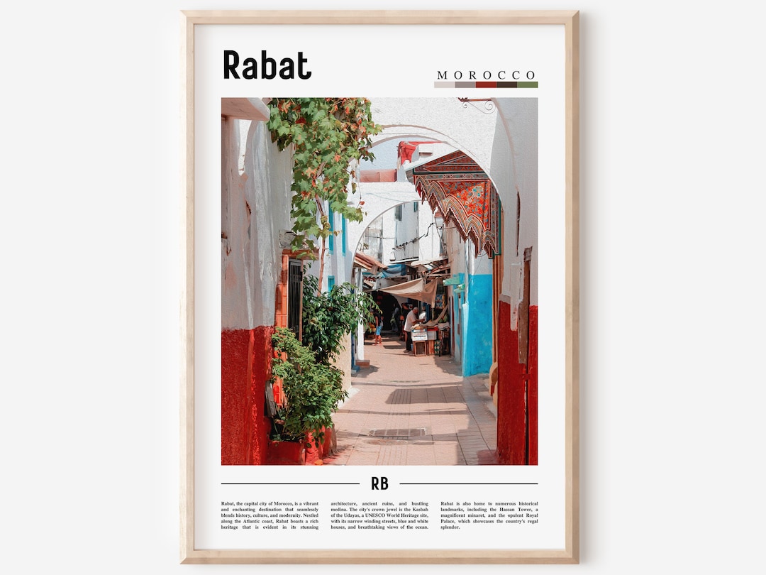 Rabat Poster, Rabat Print, Rabat Wall Art, Minimal Travel Print, Travel ...