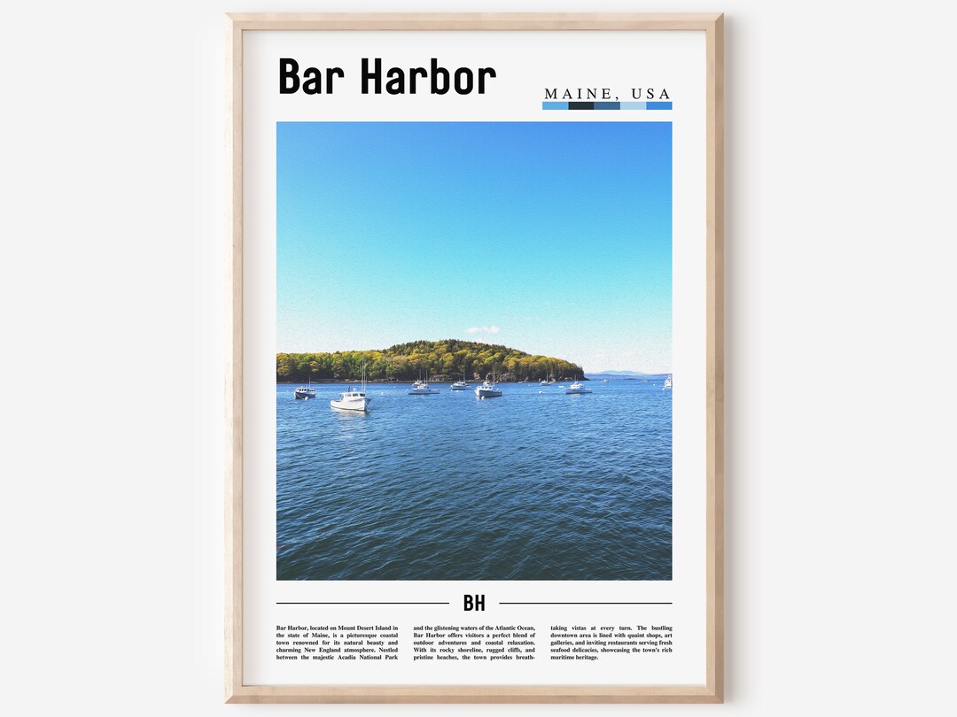 Bar Harbor Poster, Bar Harbor Print, Bar Harbor Wall Art, United States ...