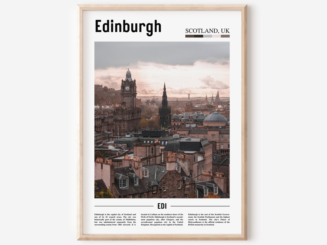 Edinburgh Poster, Edinburgh Print, Edinburgh Wall Art, Minimal Travel ...