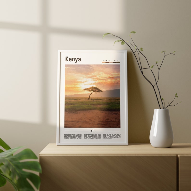 Kenya Poster, Kenya Print, Kenya Wall Art, Minimal Travel Print, Travel ...