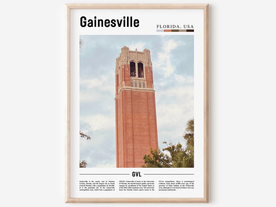 Gainesville Print, Gainesville Poster, Gainesville Wall Art, Oil ...