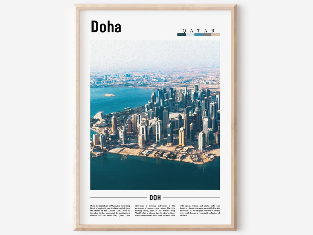 Doha Poster, Doha Print, Doha Wall Art, Minimal Travel Print, Travel ...