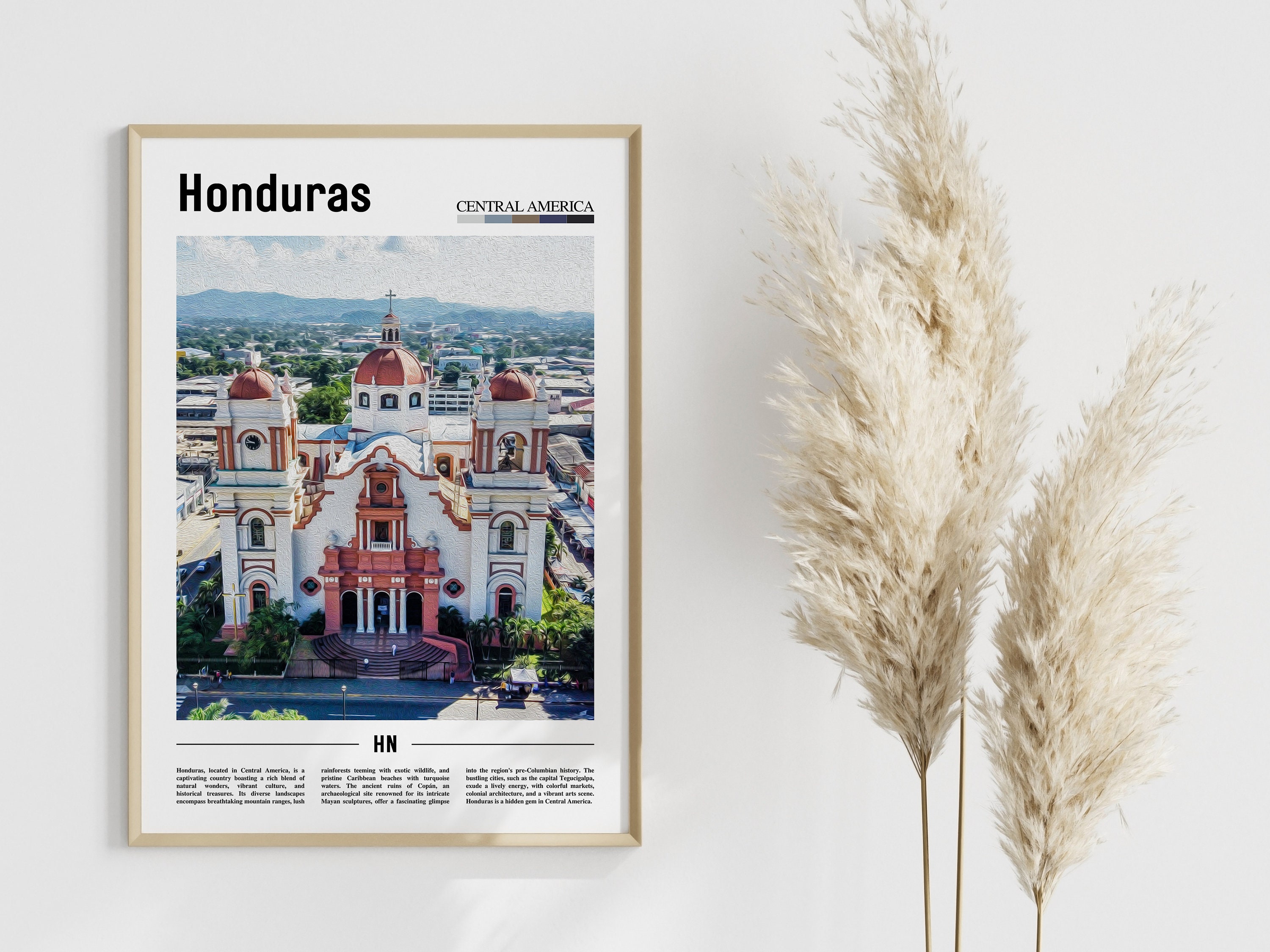 Honduras Poster Honduras Print Honduras Wall Art Minimal - Etsy