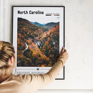 North Carolina Poster, North Carolina Print, North Carolina Wall Art ...