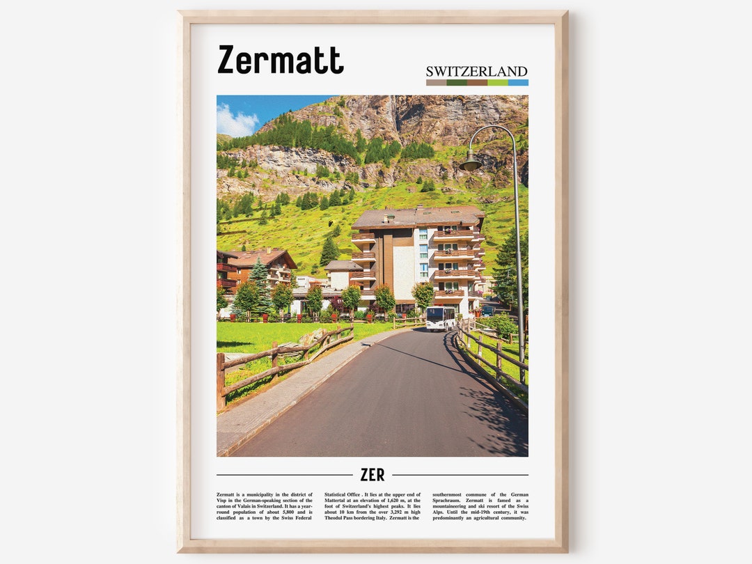Zermatt Print, Zermatt Poster, Zermatt Wall Art, Oil Painting Poster ...