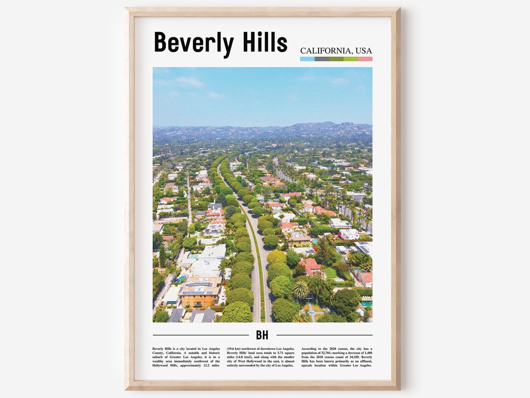 Beverly Hills Print, Beverly Hills Poster, Beverly Hills Wall Art, Oil ...