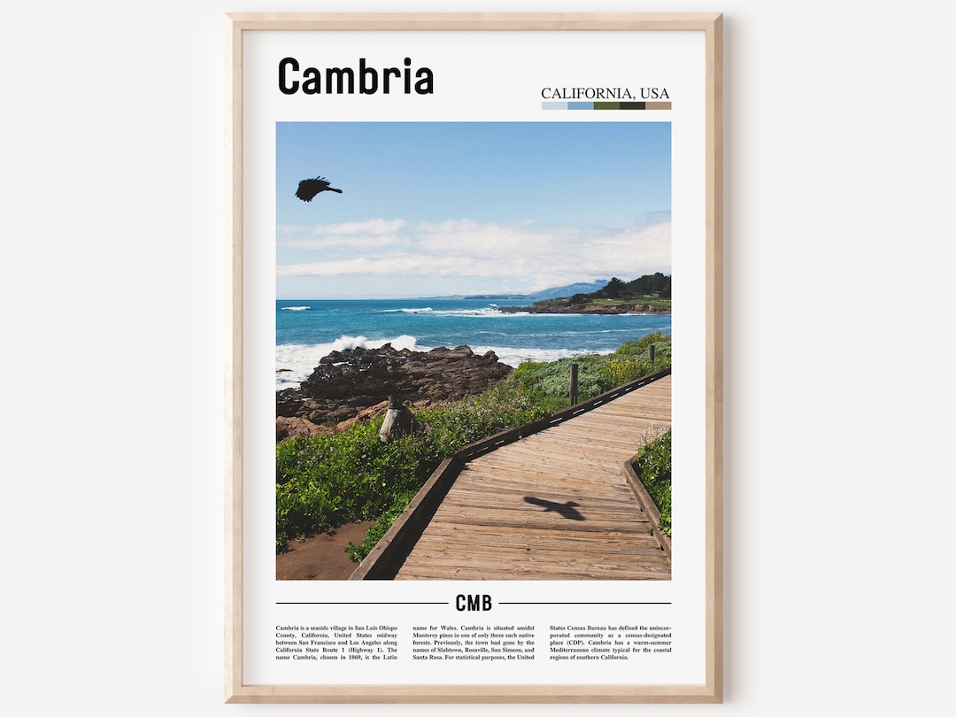 Cambria Print, Cambria Poster, Cambria Wall Art, Minimal Travel Print ...