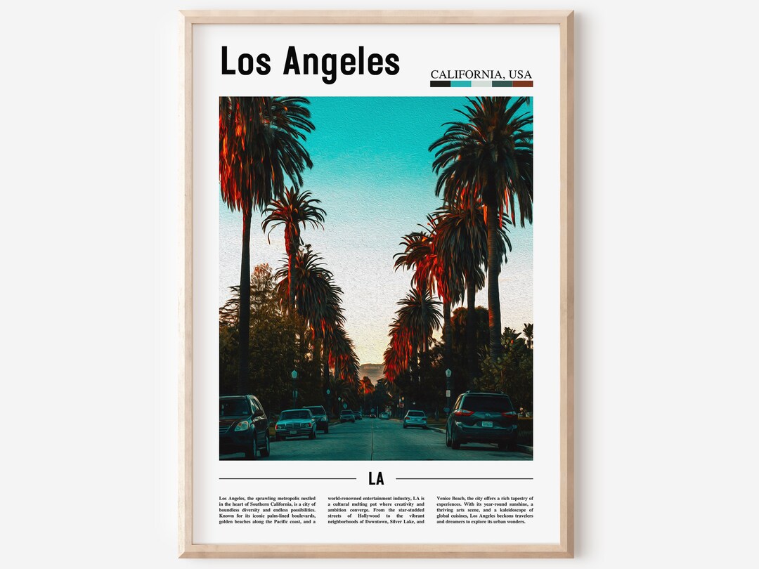 Los Angeles Print, Los Angeles Poster, Los Angeles Wall Art, LA Print ...